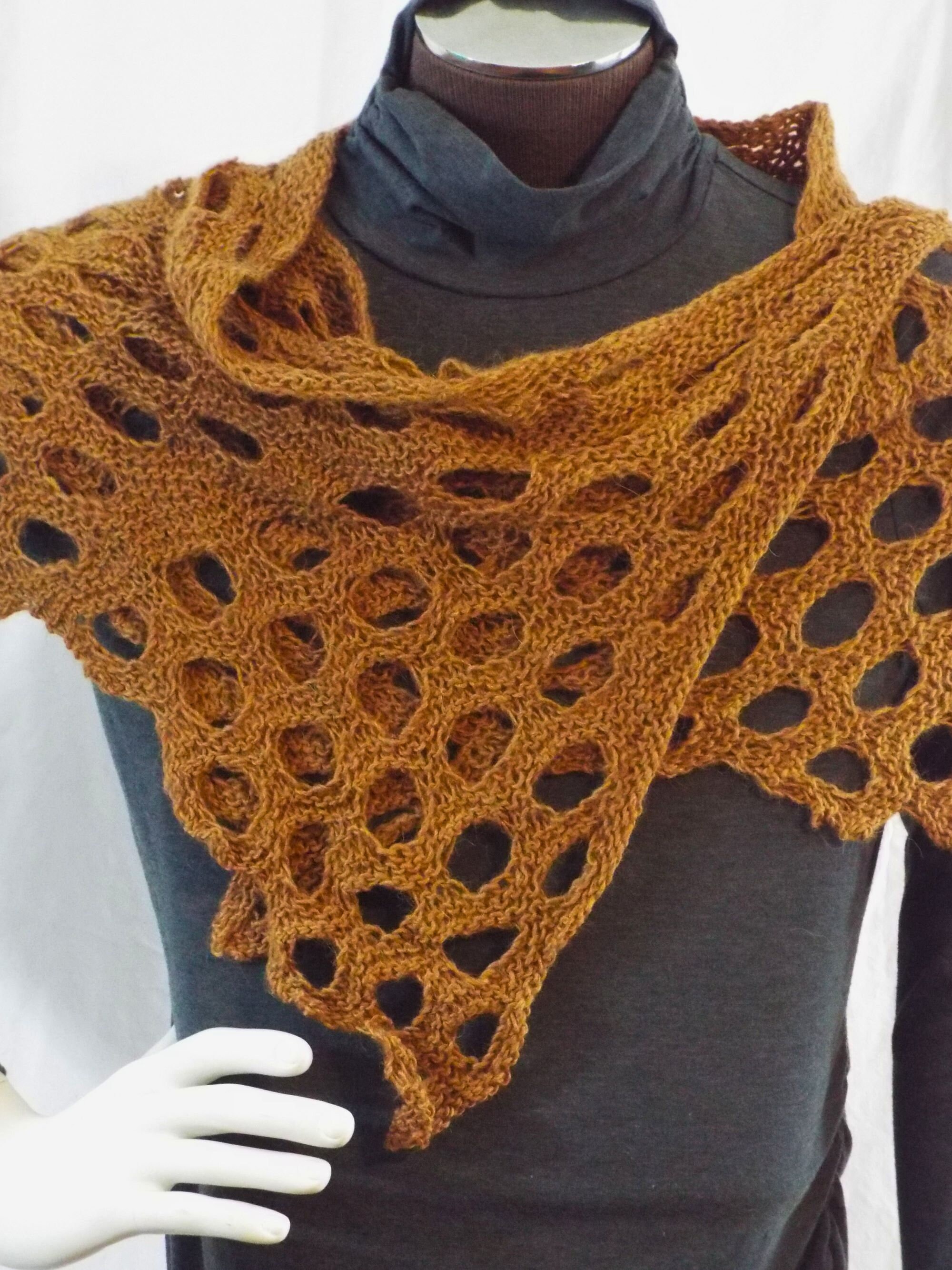 Tan Swiss Cheese Shawl - Etsy