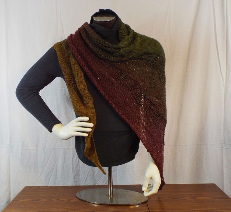 Shades of Green, Gold, and Burgundy Shawl - Etsy