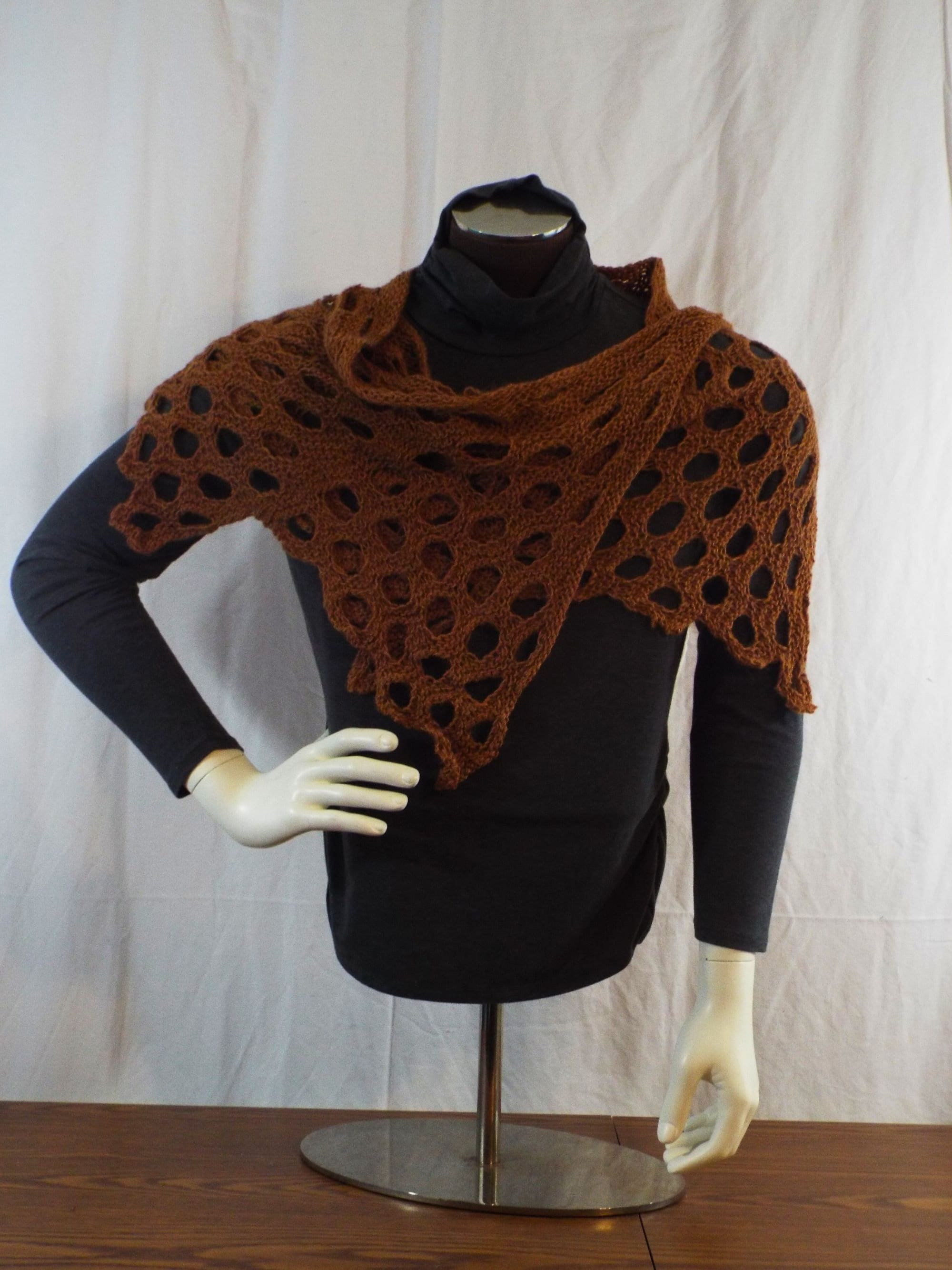 Tan Swiss Cheese Shawl - Etsy