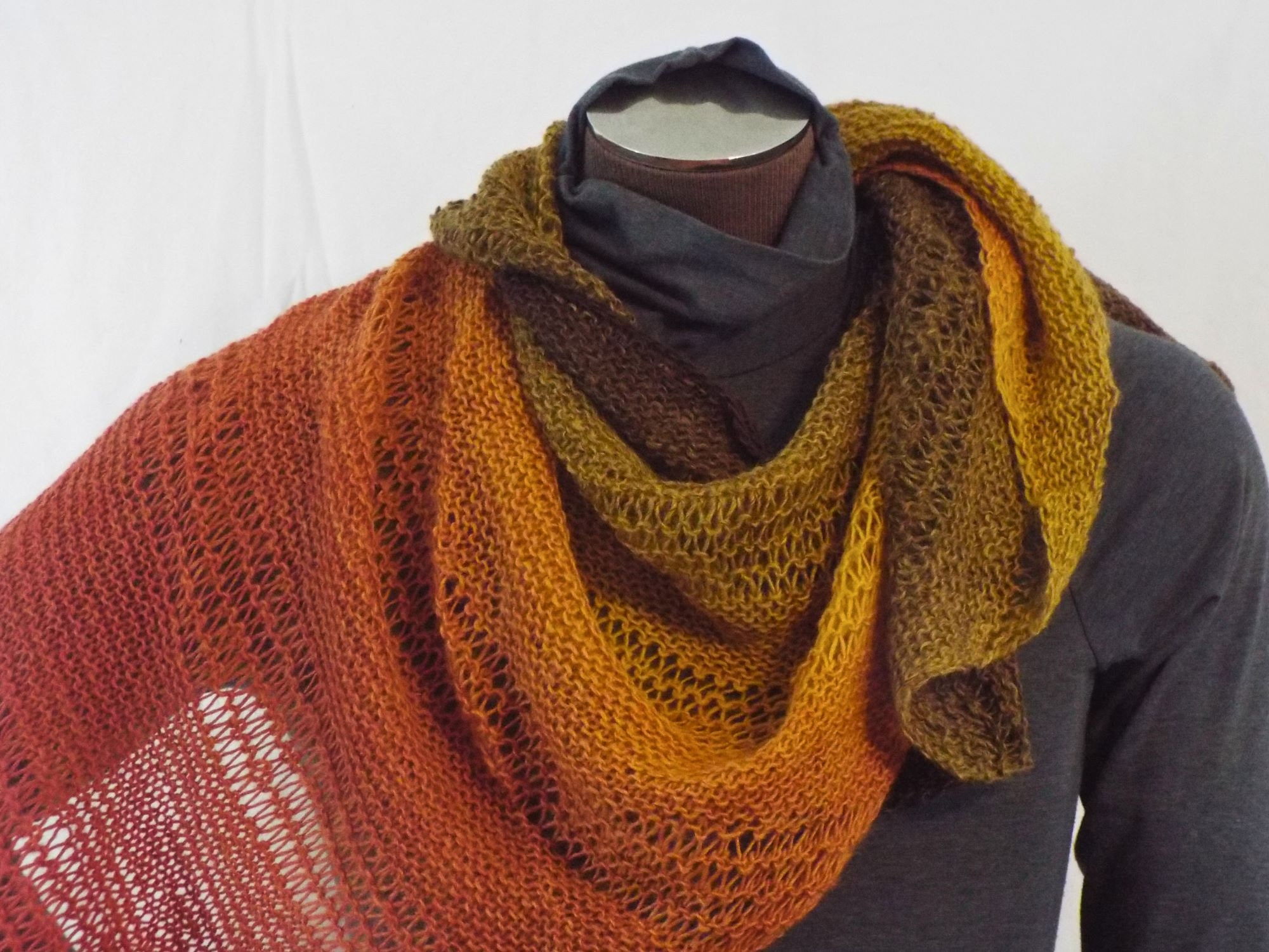 Shades of Orange, Yellow, and Tan Shawl - Etsy