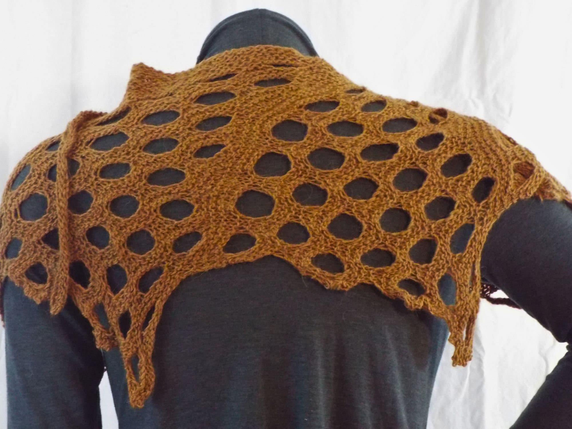 Tan Swiss Cheese Shawl - Etsy