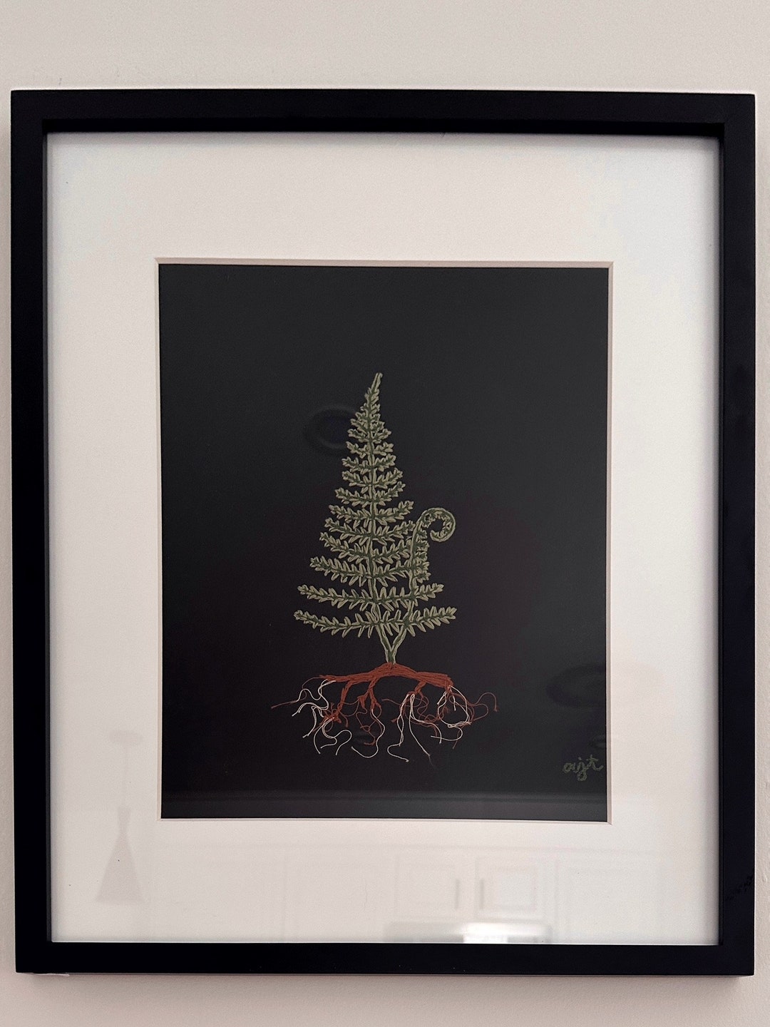 Fern With Roots Handmade Embroidery - Etsy