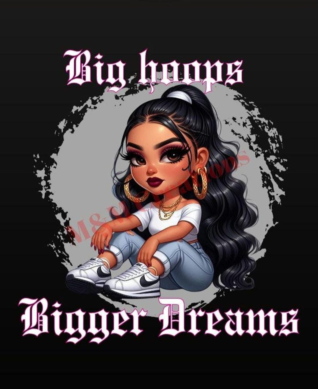 Big Hoops Bigger Dreams, Chicana Girl Png Transparent Background ...