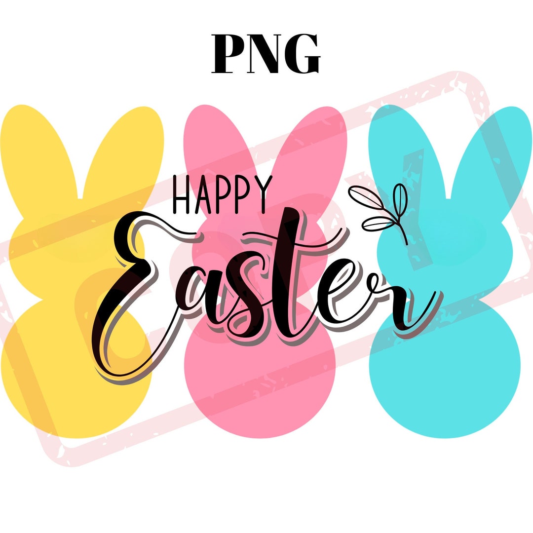 Happy Easter PNG Transparent Background - Etsy