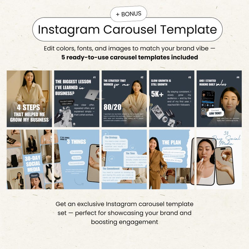 UGC Portfolio Template: Blue Canva Media Kit (45 Editable Slides ...