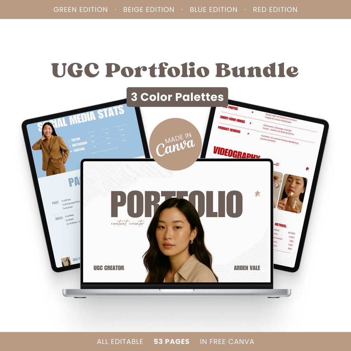 Social Media Portfolio Pack · Canva Template Bundle for UGC Creators ...