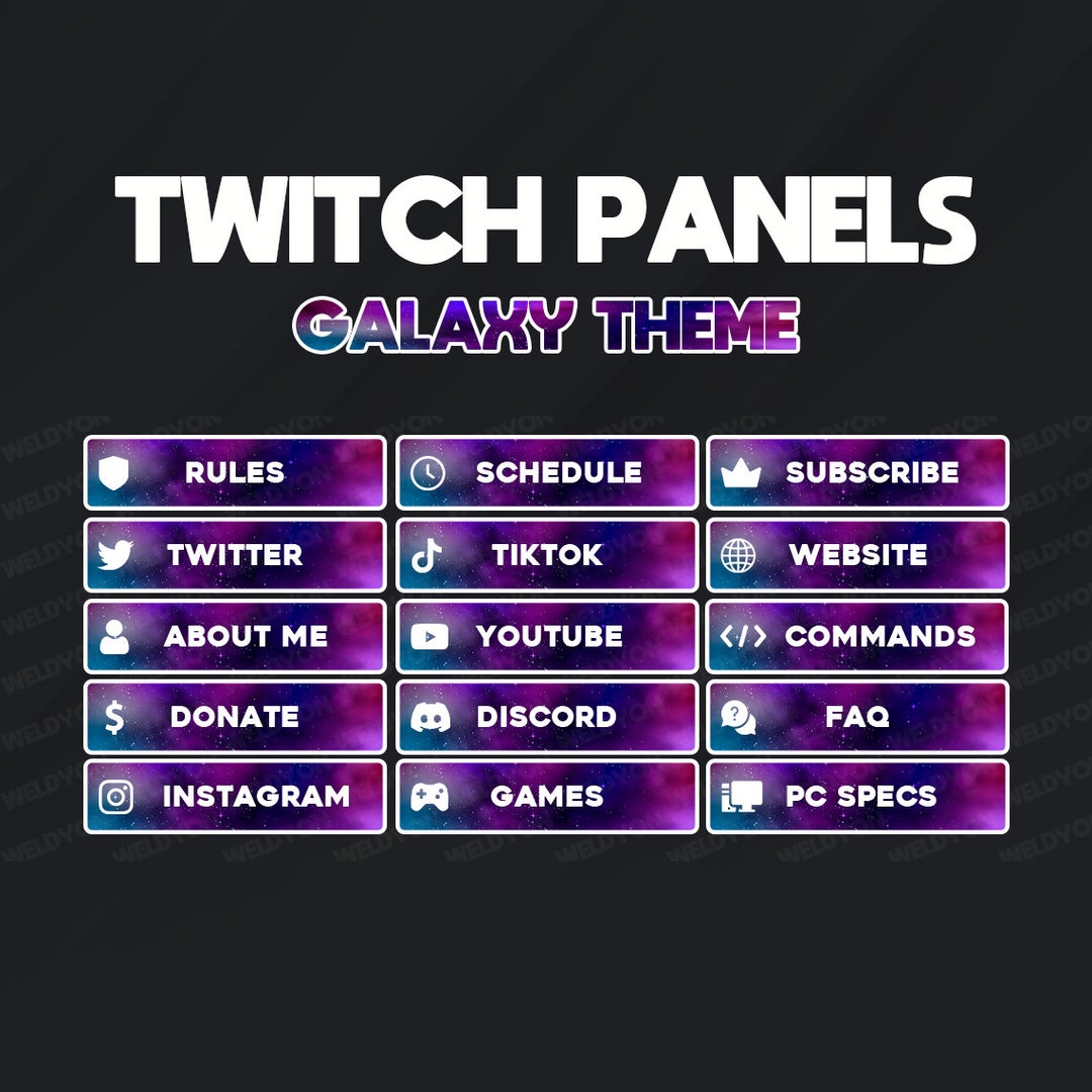15 GALAXY Themed Panels - Twitch Panels Premade *instant Delivery* - Etsy