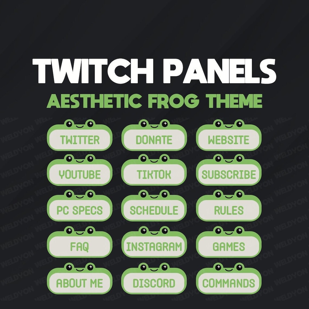 15 Aesthetic Frog Panels - Twitch Panels Premade *instant Delivery ...