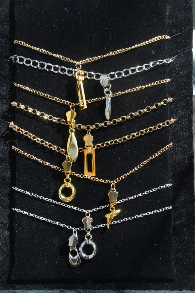 Vintage Zipper Pull Necklaces Teardrop - Etsy
