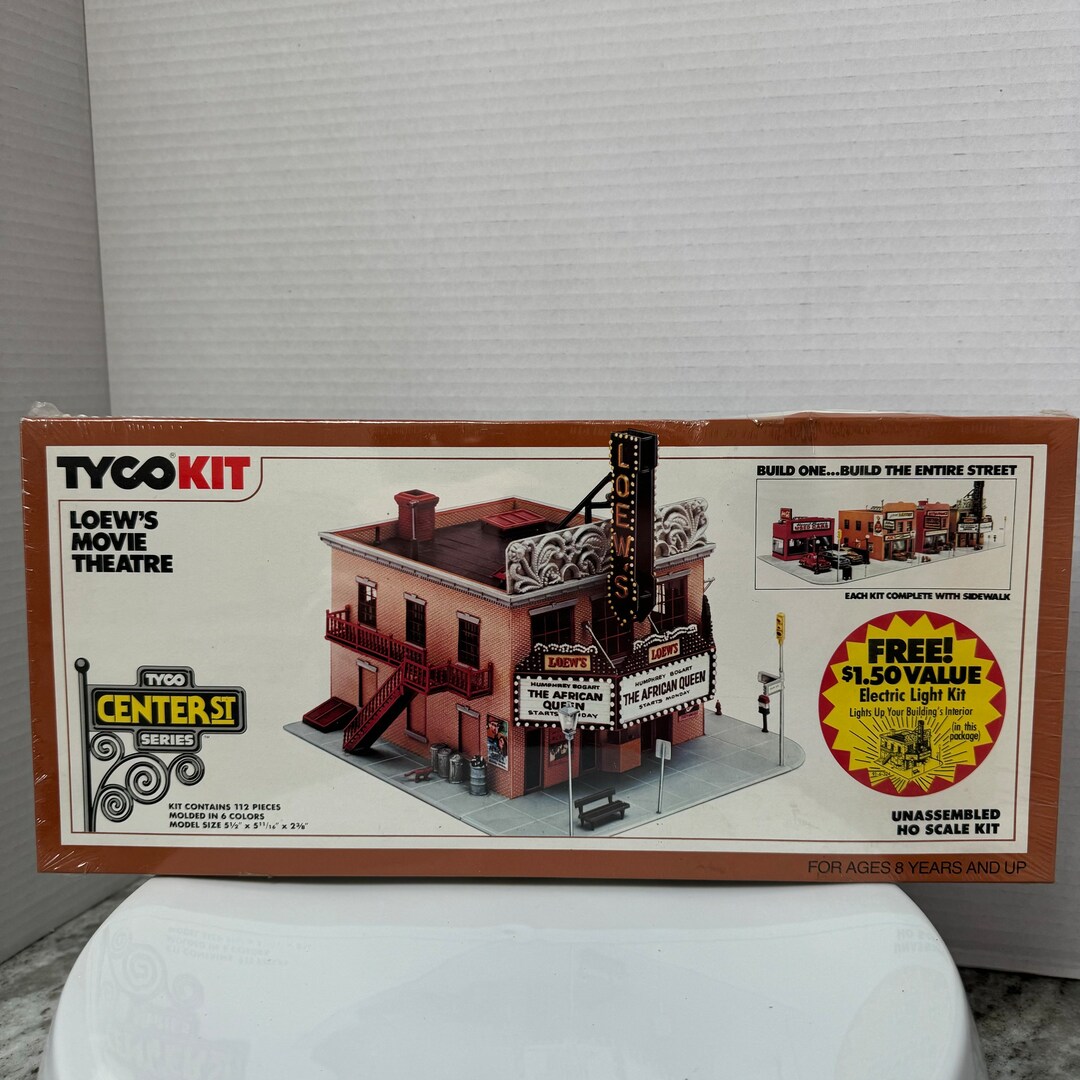 Tyco Kit Loews Movie Theatre 7799 Center St Series HO Building Kit ...