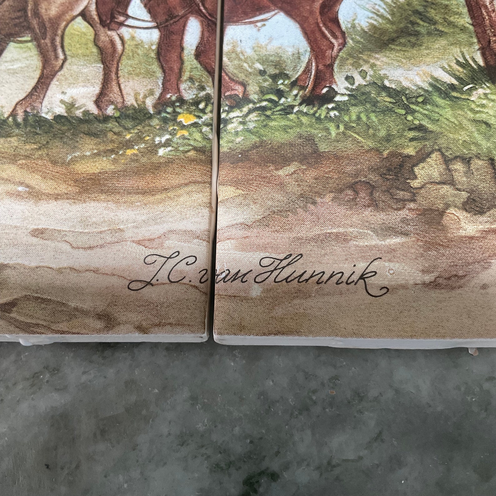 J.C. Van Hunnik Scenic Landscape Tiles (set of Four) Made in England ...
