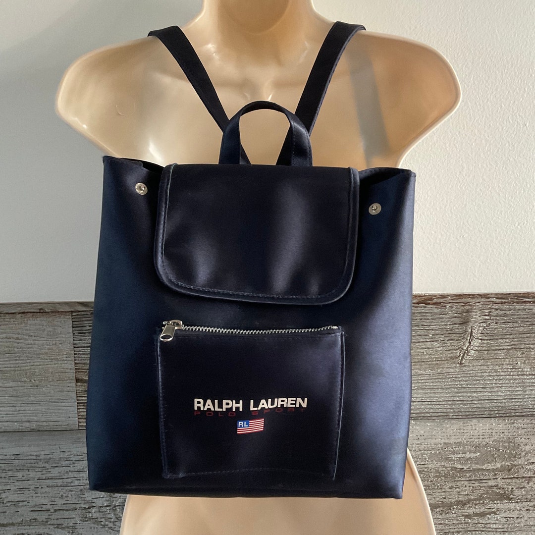 Ralph Lauren Polo Sport Mini Backpack Navy Blue Flap Bag Vtg - Etsy