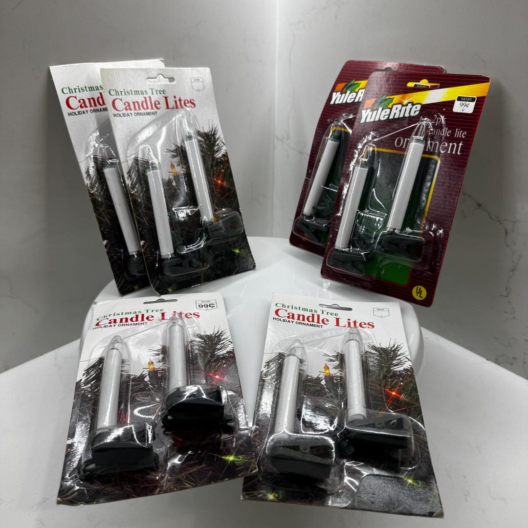 Vintage Christmas Tree Candle Clip Lights Holiday Ornaments 2pk NIP ...