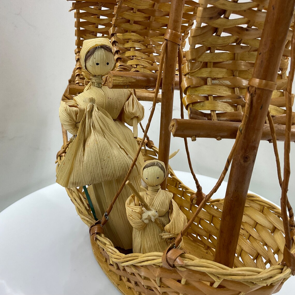 Vintage Wicker and Wood Sailboat Model Ship Made in Portugal B - Etsy