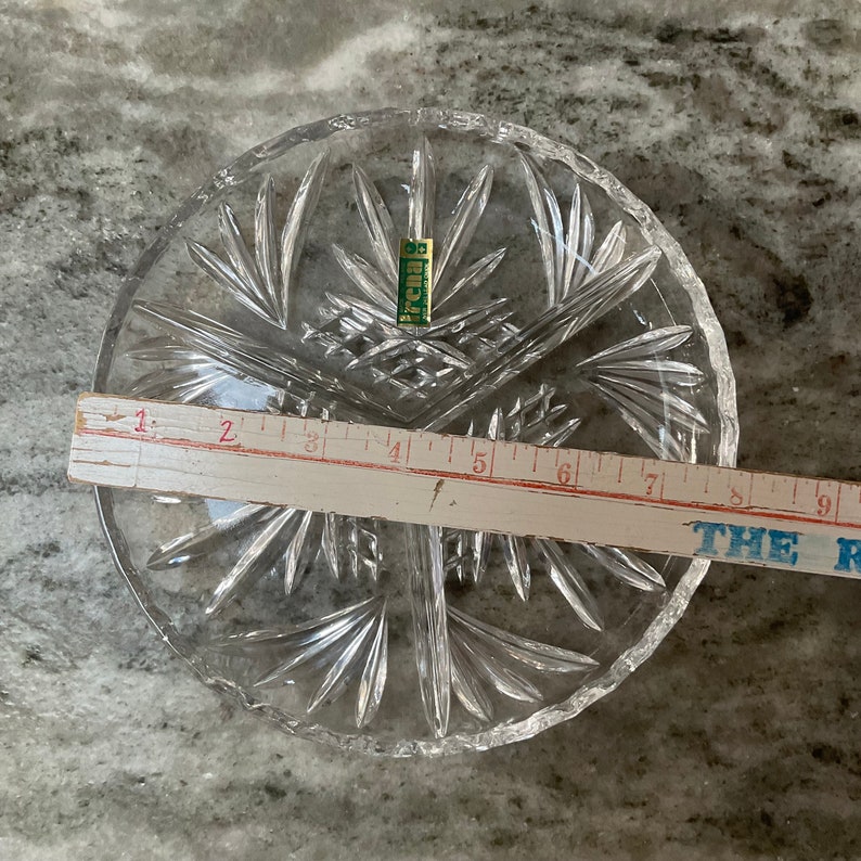 Crystal Divided Dish Irena Poland 24% Lead Crystal Vintage - Etsy
