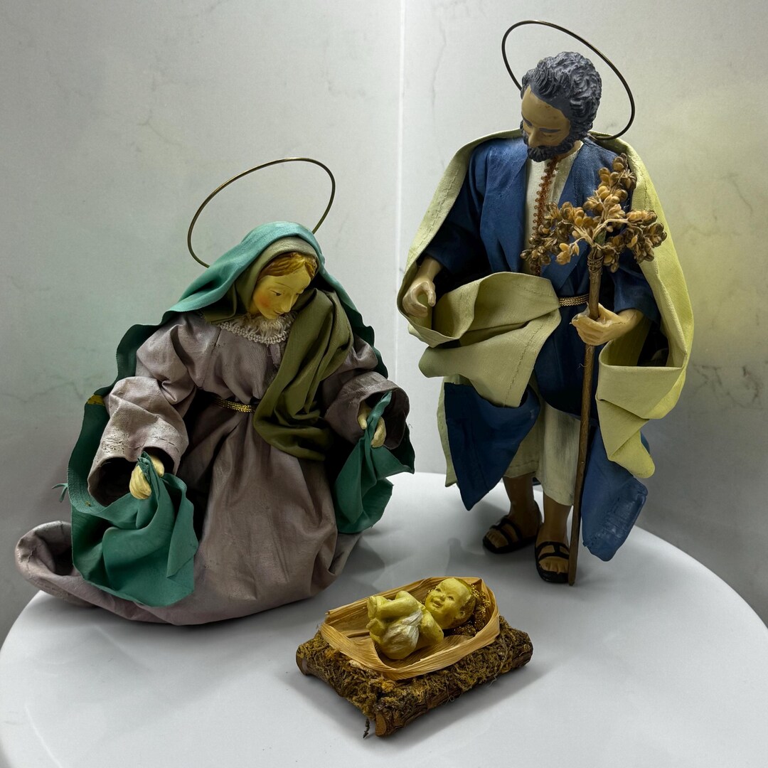 Vintage Midwest Imports Nativity Set Figure Papier-mâché - Joseph Mary ...