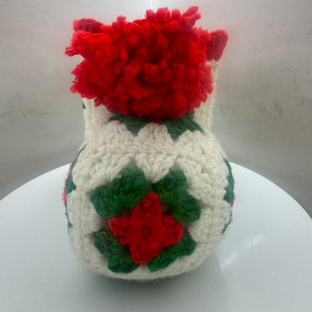 Vintage Granny Square Homemade Knit Christmas Boot Container - Etsy