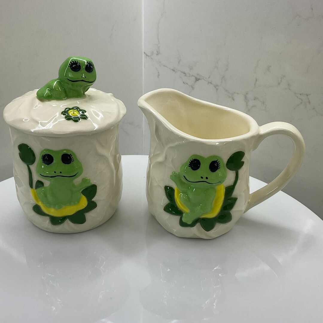 Vintage Frog Cream and Sugar Set, Sears & Roebuck Creamer Set - Etsy