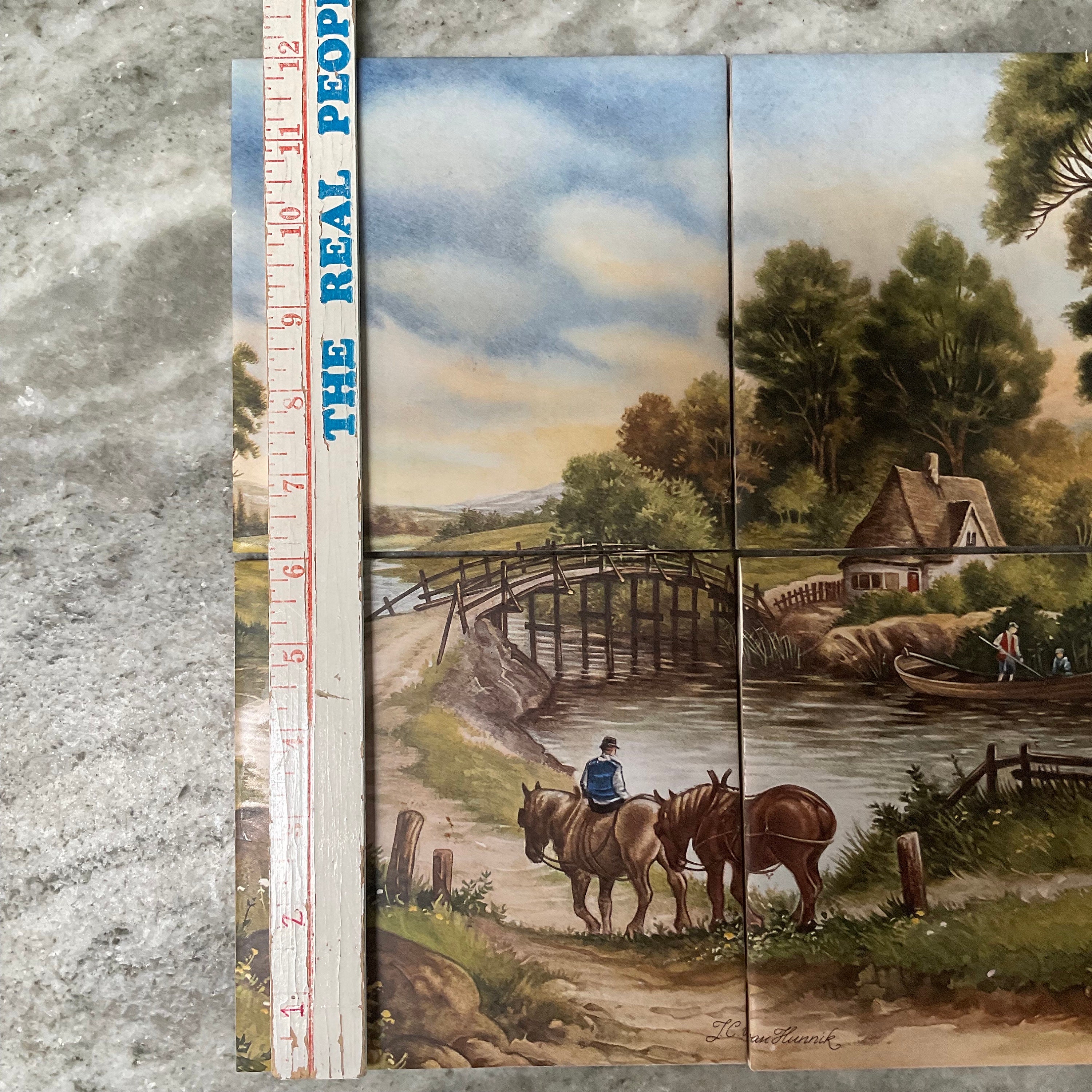 J.C. Van Hunnik Scenic Landscape Tiles (set of Four) Made in England ...