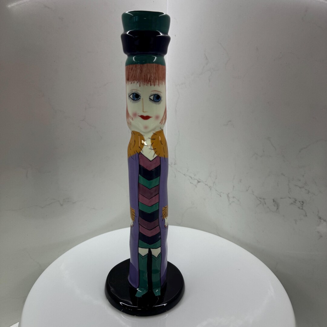 Candlestick or Vase by Ganz Susan Paley Vintage Lady in Purple "gina ...