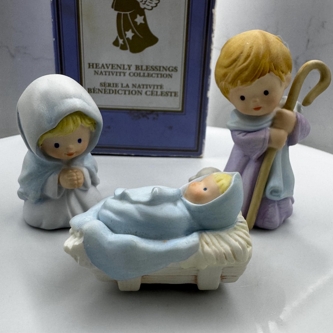 Vintage Avon Heavenly Blessings Nativity Collection the Holy Family ...