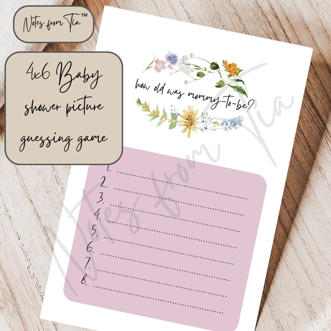 4x6 Baby Shower Picture Guessing Game, Age of Mom in Her Baby Pictures ...