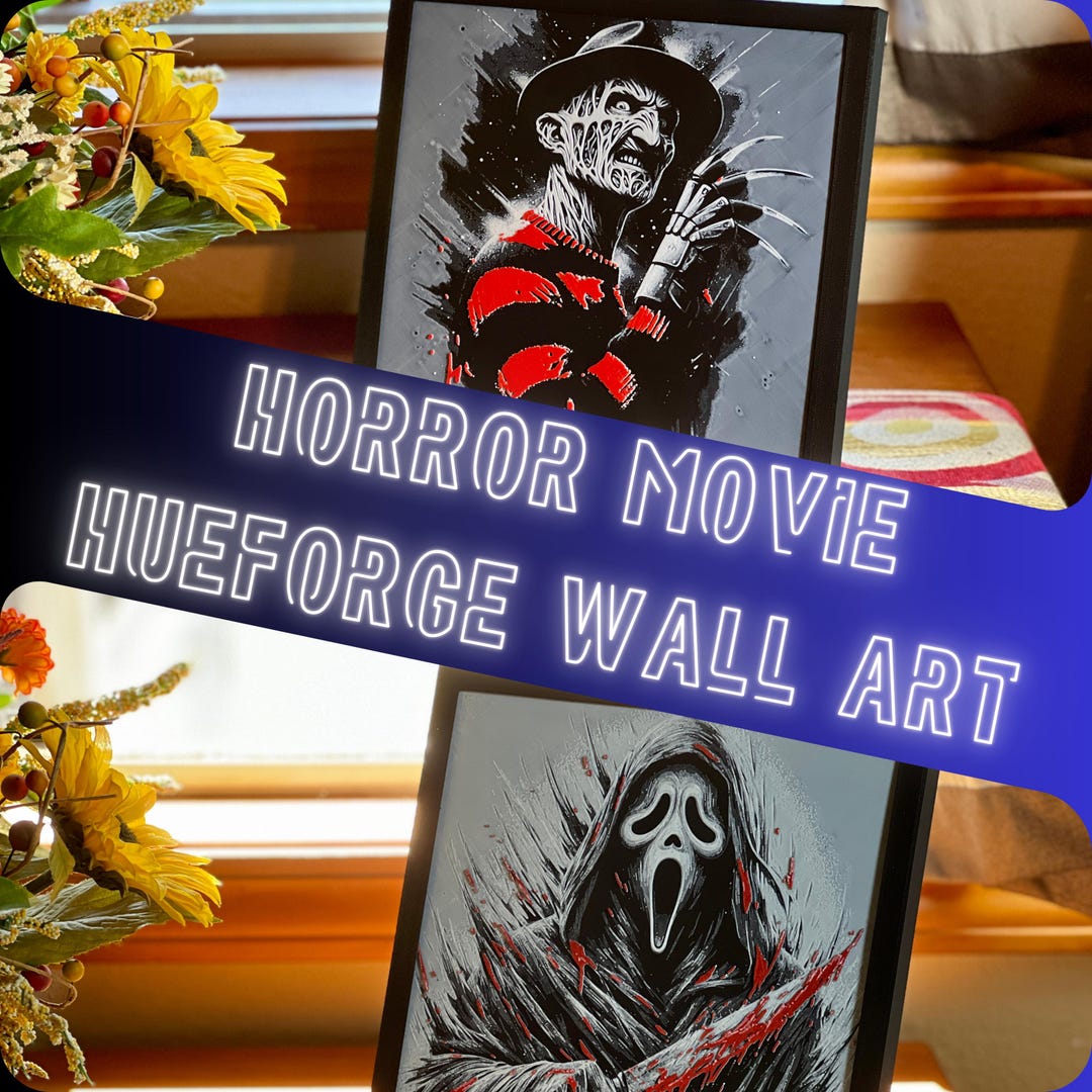Horror Movie Art Ghostface & Freddy Krueger Hueforge Wall Art 200mm X ...