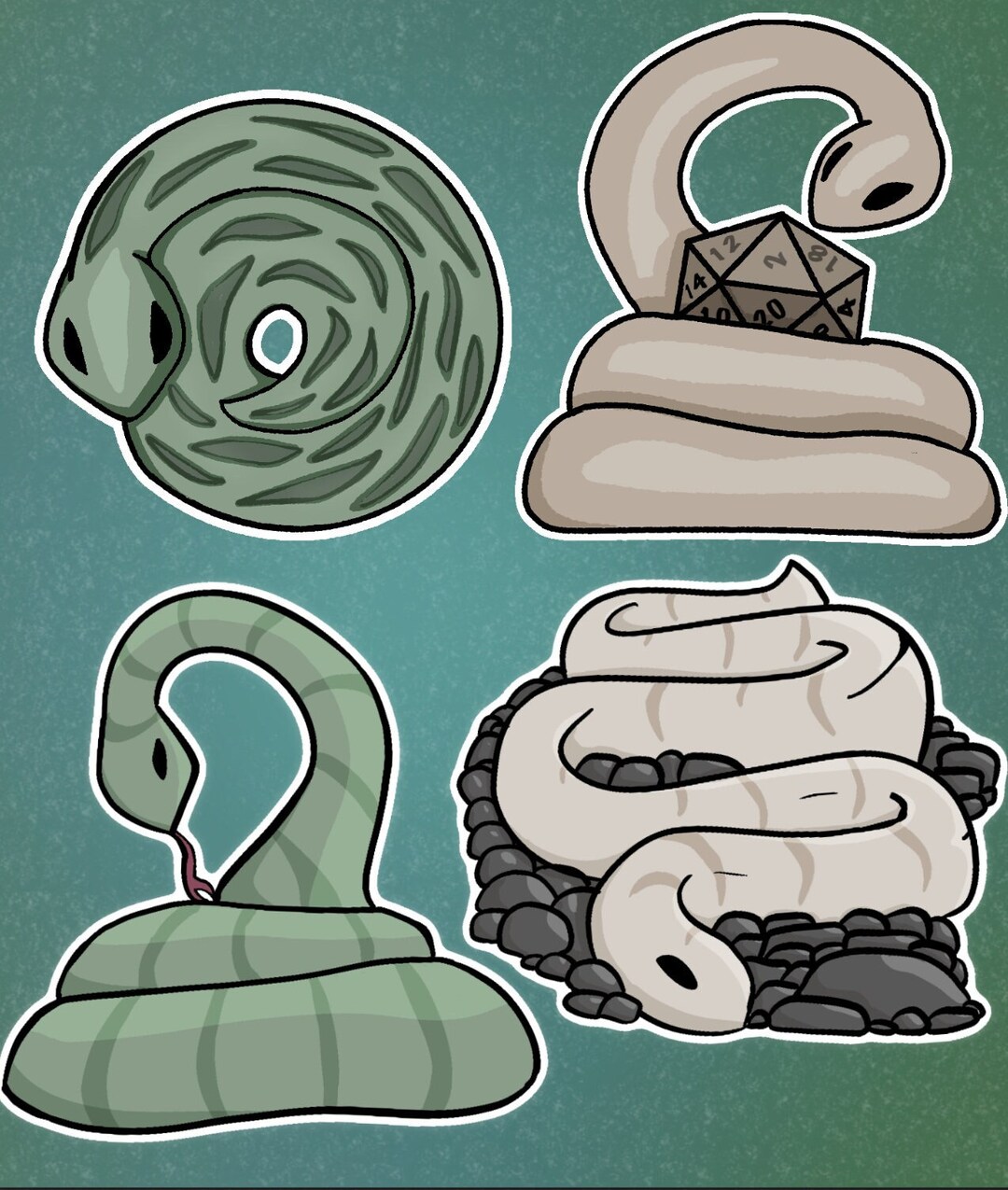 Big Cute Silly Snake Stickers| Adorable Snake Stationery| Perfect Gift ...