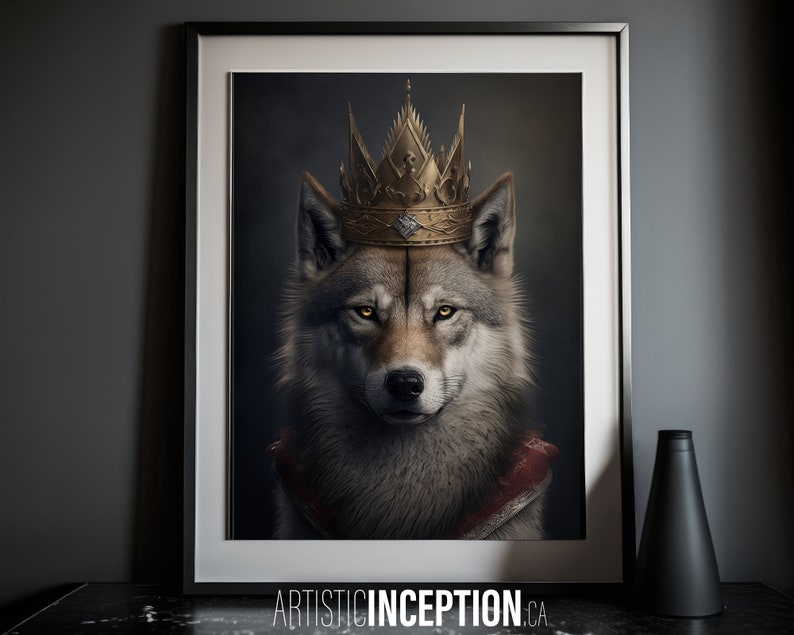 Wolf King PRINTABLE Digital Art A.I. Generated & Enhanced the Animal ...