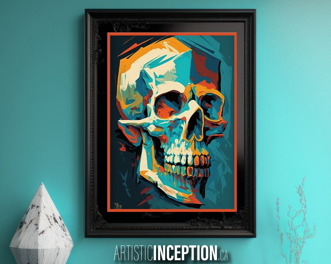 Picas-skull Picasso Skull Fusion PRINTABLE Digital Art A.I. Generated ...