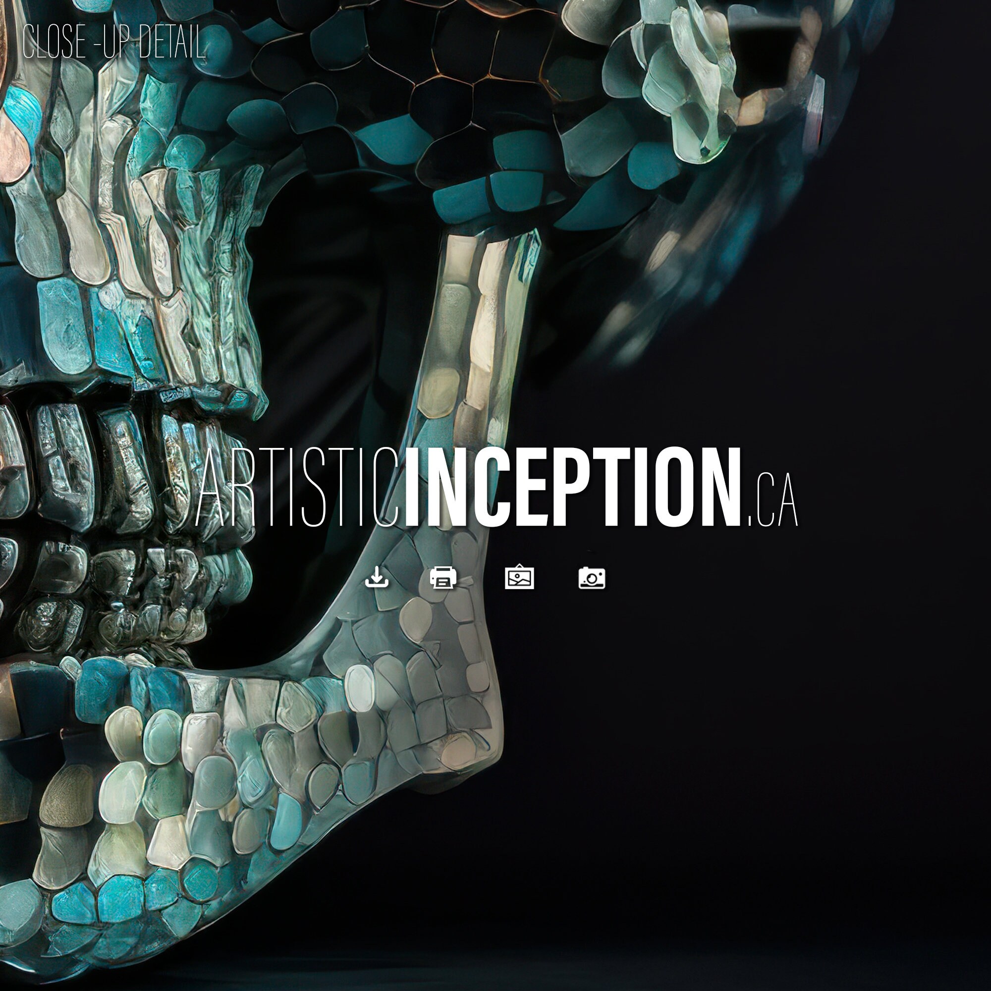 The Original Disco Skull PRINTABLE Digital Art A.I. Generated ...