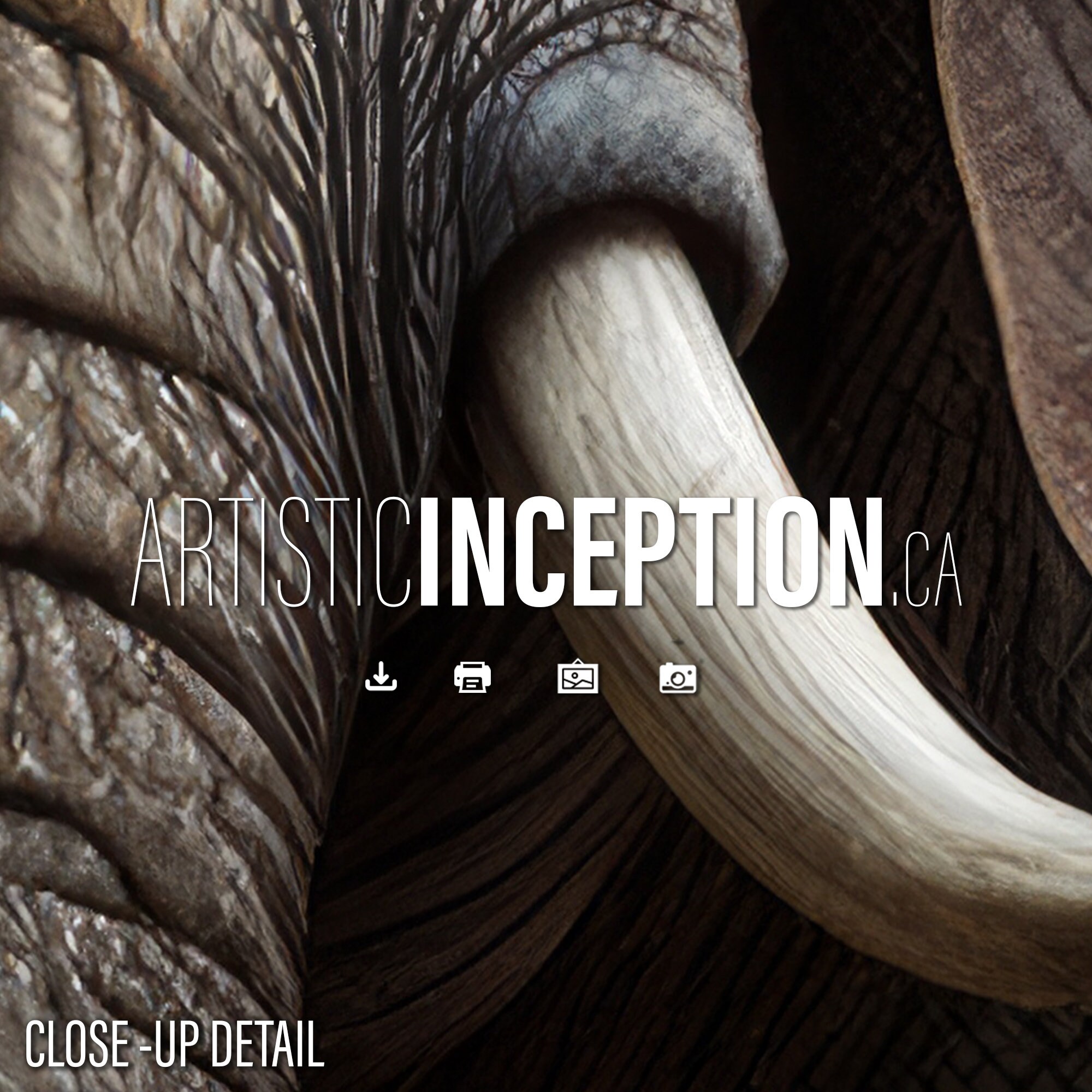 Elephant King PRINTABLE Digital Art A.I. Generated & Enhanced the ...