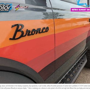 Ford Bronco (4 Door) - 3M Vinyl Wrap Vintage Stripe Graphics Kit ...