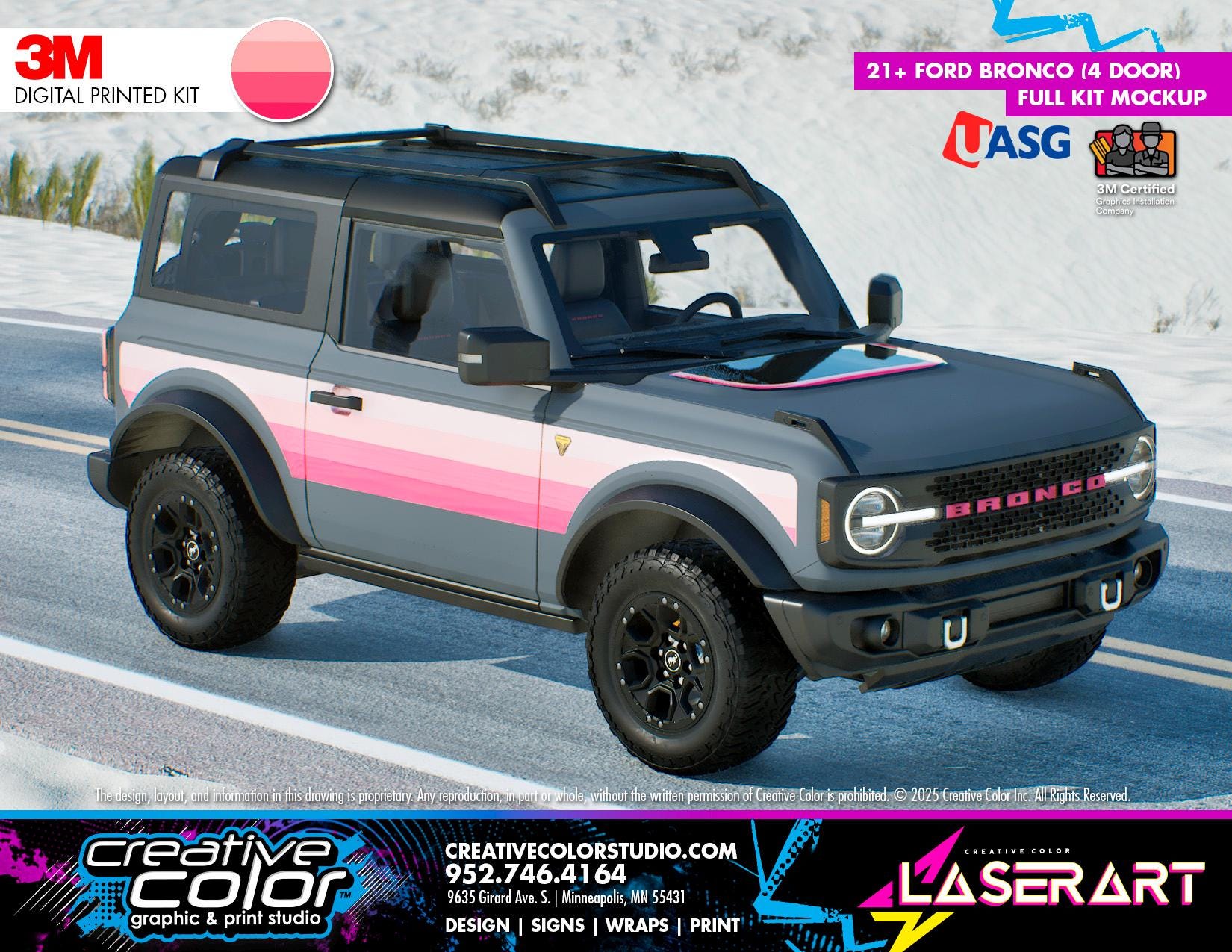 Ford Bronco (2 Door) - 3M Vinyl Vintage Retro Wrap Graphics Kit ...