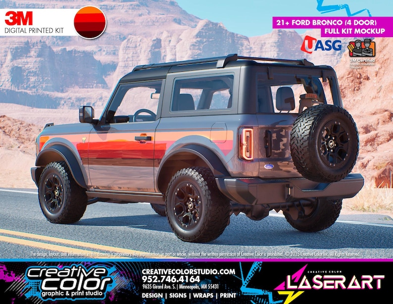 Ford Bronco (2 Door) - 3M Vinyl Vintage Retro Wrap Graphics Kit - Retro ...