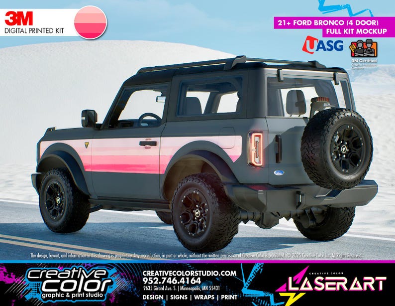 Ford Bronco (2 Door) - 3M Vinyl Vintage Retro Wrap Graphics Kit ...