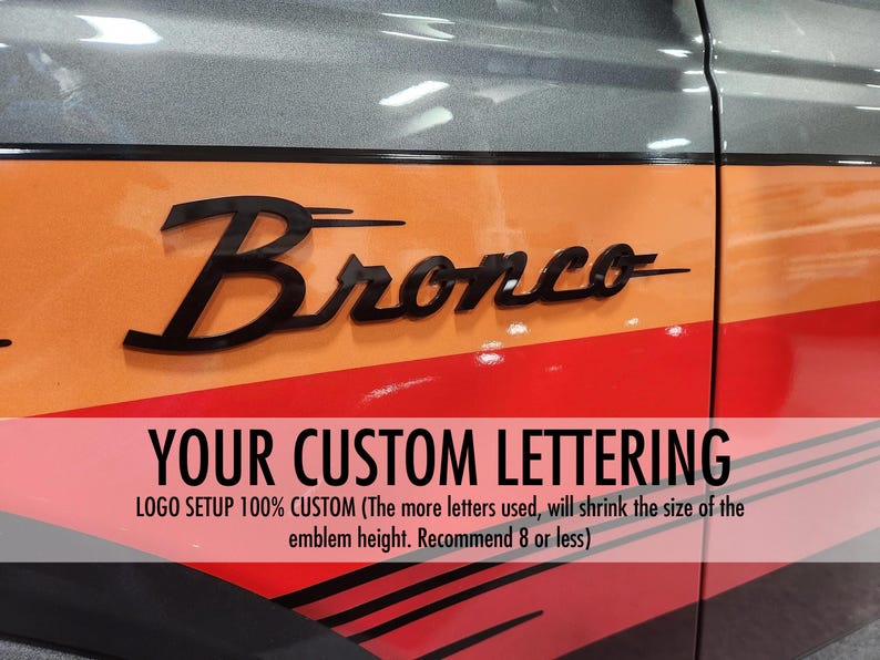 CUSTOM - Ford Bronco - Fender Cursive Logo Emblem Badge Kit (2 Emblems ...