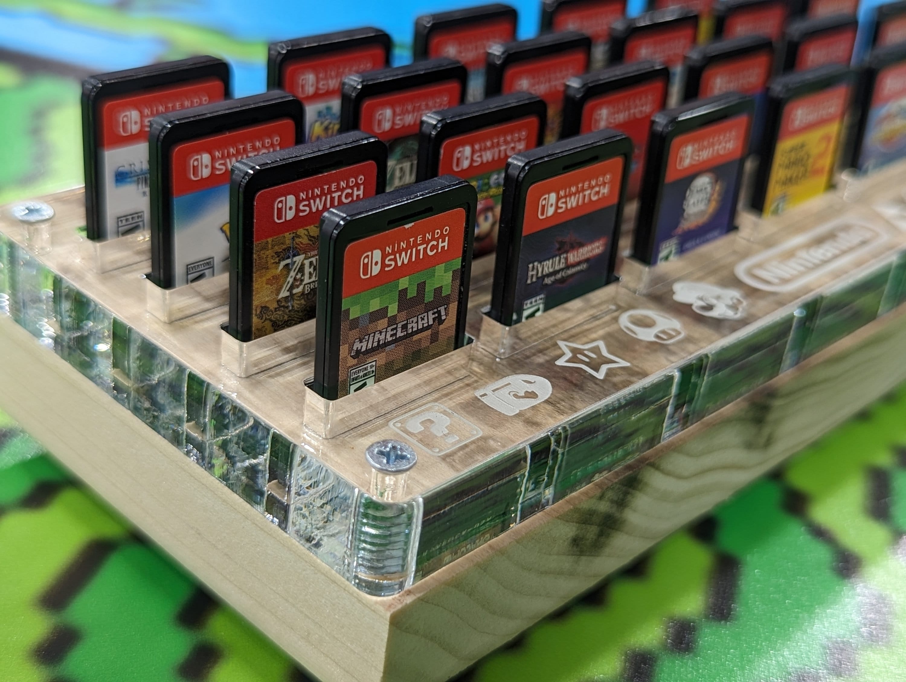 Nintendo Switch Custom Wood & Acrylic Game Holder 24 Games - Etsy