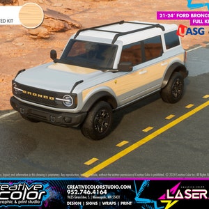Ford Bronco (4 Door) - 3M Vinyl Wrap Vintage Woody Graphics Kit - Woody ...