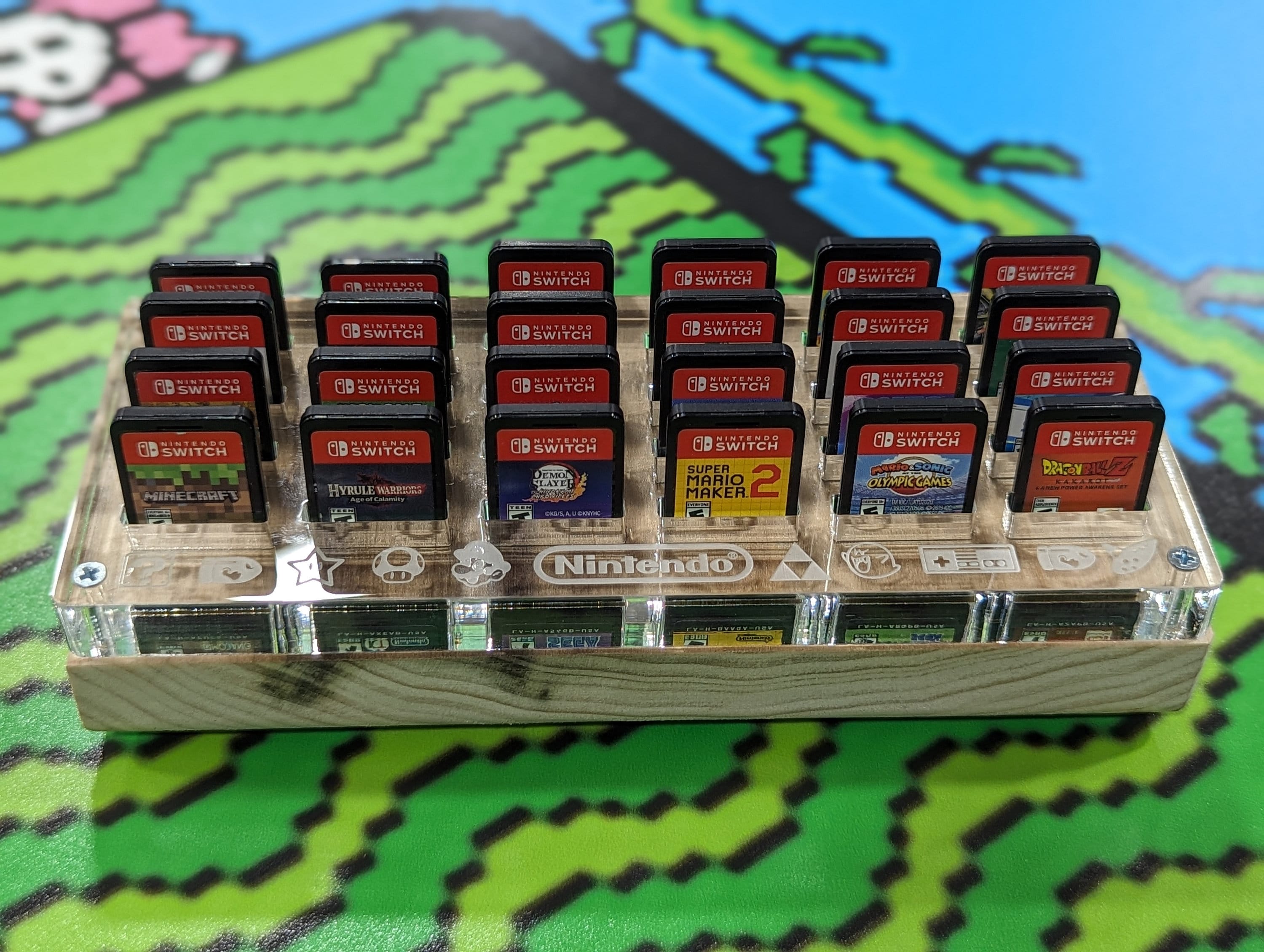 Nintendo Switch Custom Wood & Acrylic Game Holder 24 Games - Etsy