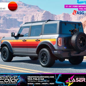 Ford Bronco (4 Door) - 3M Vinyl Wrap Vintage Stripe Graphics Kit ...
