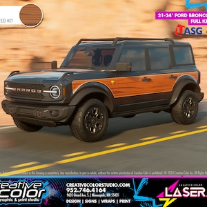 Ford Bronco (4 Door) - 3M Vinyl Wrap Vintage Woody Graphics Kit - Woody ...