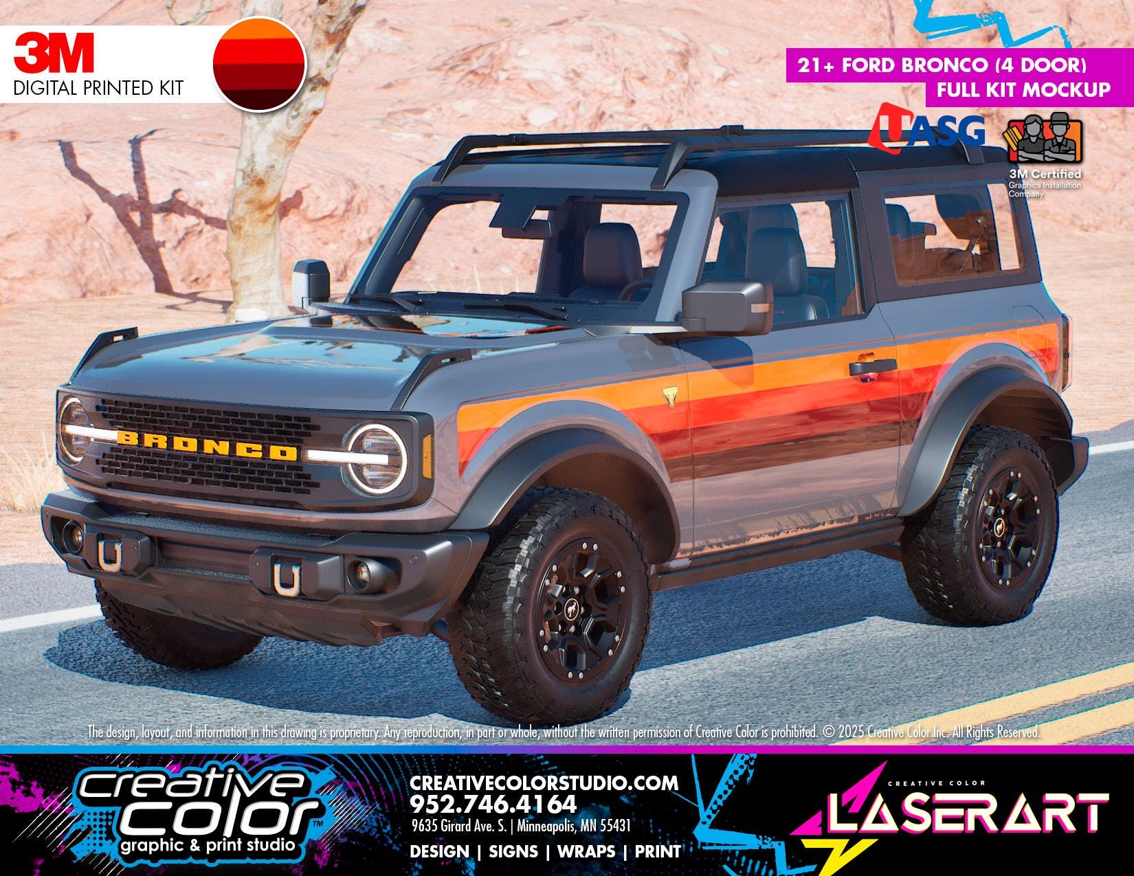 Ford Bronco (2 Door) - 3M Vinyl Vintage Retro Wrap Graphics Kit - Retro ...