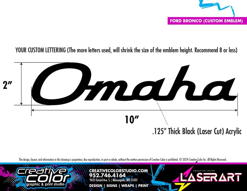 CUSTOM - Ford Bronco - Fender Cursive Logo Emblem Badge Kit (2 Emblems ...