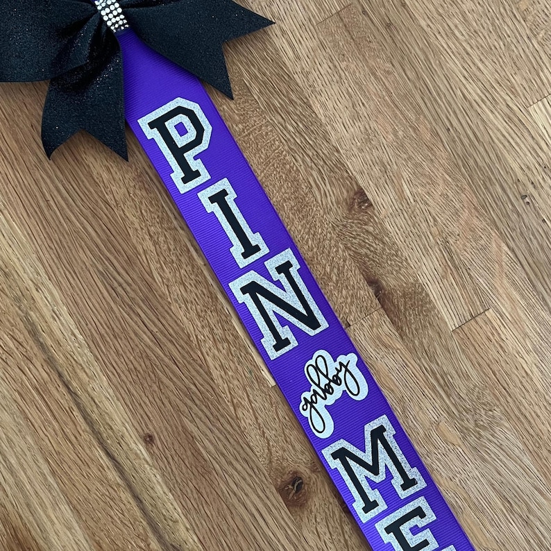 PIN ME Cheer Ribbon, Personalized Keychain for Backpacks and Athlete ...
