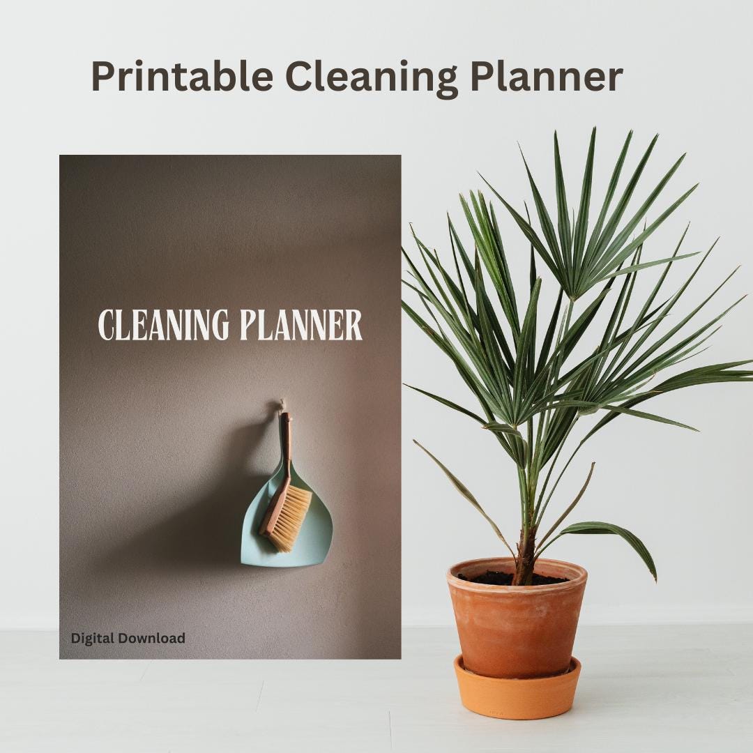 Minimalist Cleaning Planner Printable | Editable PDF | Household ...