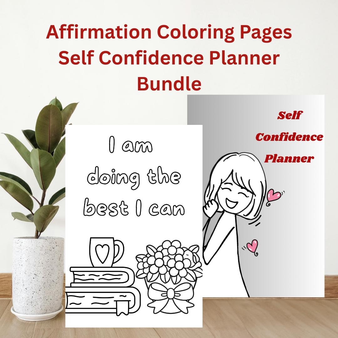 Affirmation Coloring Pages Bundle | Self Confidence Printables | Self ...