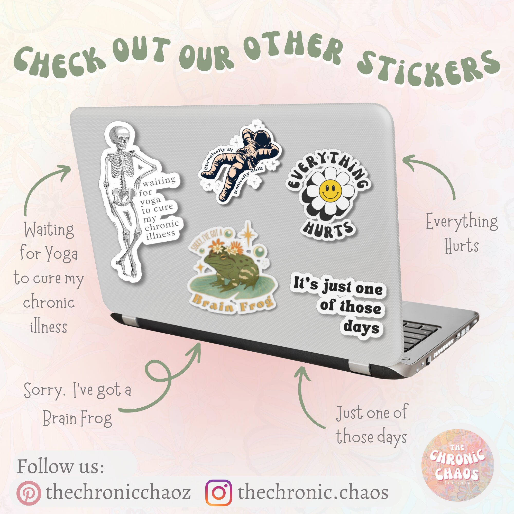 Chronically Ill Iconically Chill Kiss-cut Sticker Chronic - Etsy