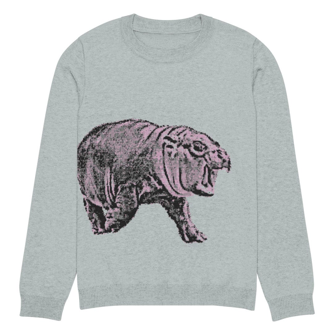 MOO DENG Ugly SWEATER Knitted Crew Neck Sweater / Baby Pygmy ...