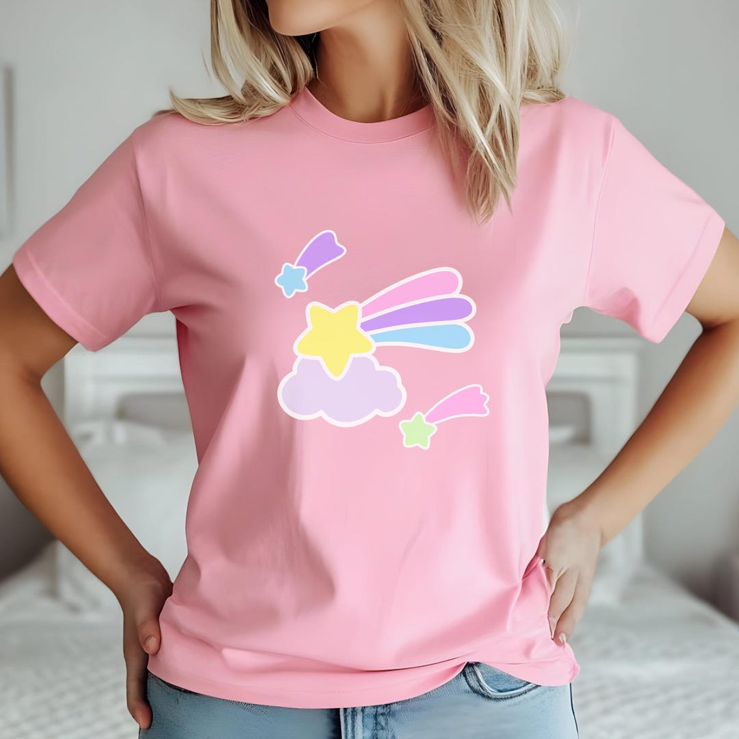 RAINBOW SHOOTING STAR Pastel Unisex T-shirt // Gender Neutral Yume ...